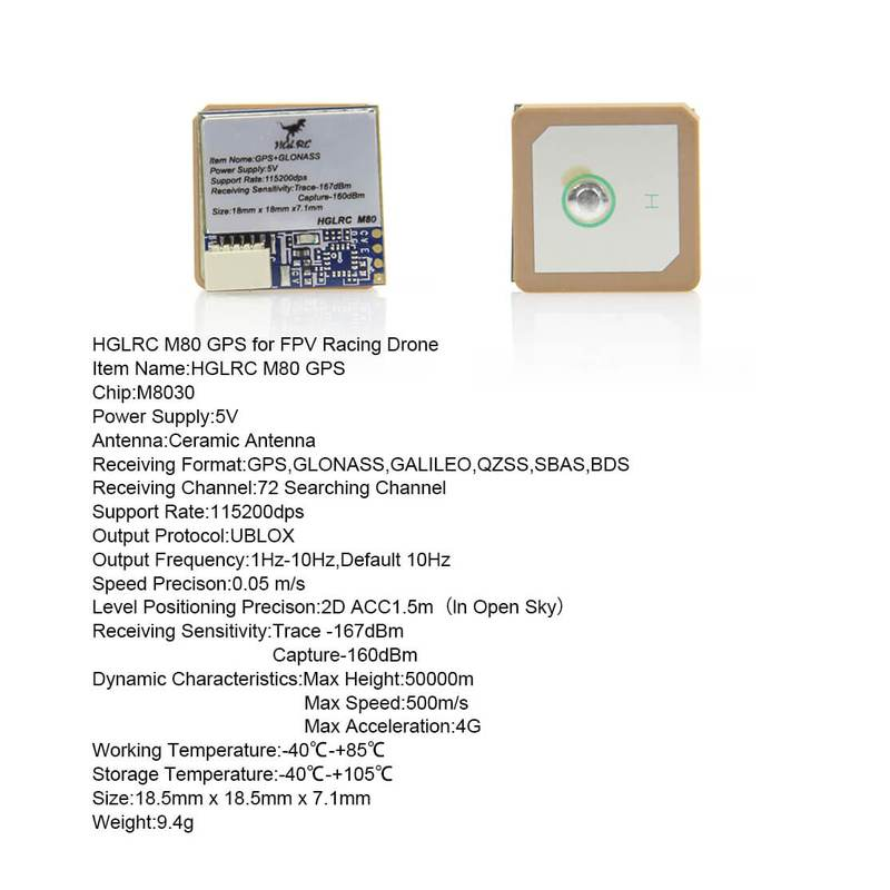 Module GPS Ublox M8 HGLRC pour drone racer FPV